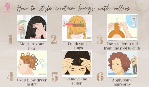 How To Style Curtain Bangs With Rollers Simple But Effective